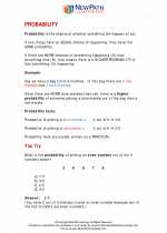 Probability. Fourth Grade Math Worksheets and Answers, Study Guides
