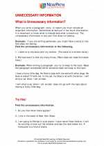 Unnecessary Information. 2nd Grade ELA Worksheets and Answer Key.