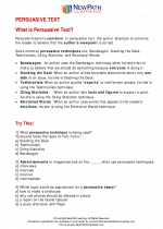 Persuasive Text. 8th Grade ELA Worksheets and Answer key.