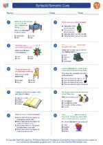Syntactic/Semantic Cues. 4th Grade ELA Worksheets and Study Guides.
