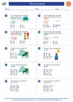 Rhyming Words. 2nd Grade ELA Worksheets and Answer Key, Study Guide.