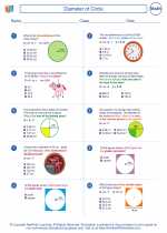 Diameter of Circle. Mathematics Worksheets and Study Guides Sixth Grade.