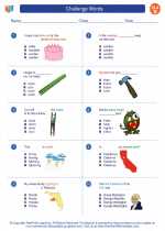 Challenge Words. 2nd Grade ELA Worksheets and Answer Key.