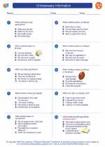 Unnecessary Information. English Language Arts Worksheets and Study ...
