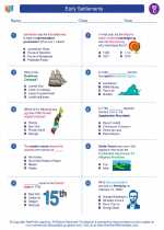 Early Settlements. Social Studies Worksheets and Study Guides Third Grade.