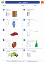 Plural Ending -es. 2nd Grade ELA Worksheets and Answer Key.