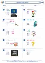 Addition/Subtraction. 4th Grade Math Worksheets and Study Guides.