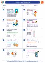 Content Area Vocabulary. 4th Grade ELA Worksheets and Answer Key.