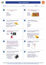Topic Sentences. 5th Grade ELA Worksheets and Answer Key.