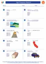 High Frequency Words II. 5th Grade ELA Worksheets and Answer Key.