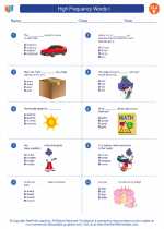 High Frequency Words I. 5th Grade ELA Worksheets and Answer Key.