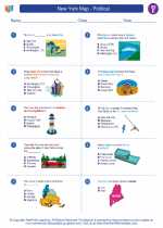 New York Map - Political. Fifth Grade Social Studies Worksheets and ...