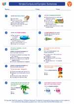 Simple, Compound, Complex Sentences. 5th Grade ELA Worksheets and ...