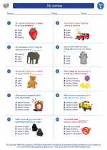 My senses. First Grade Science Worksheets and Answer keys, Study Guides ...