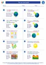 The sun and earth. 2nd Grade Science Worksheets and Answer keys, Study ...