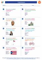 Capitalization. 7th Grade ELA Worksheets and Answer key, Study Guide.