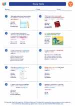 Study Skills. 7th Grade ELA Worksheets and Answer key.