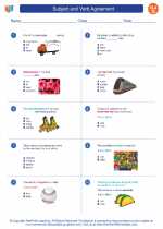 Subject and Verb Agreement. 7th Grade ELA Worksheets and Answer key.