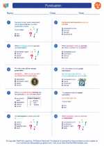 Punctuation. 8th Grade ELA Worksheets and Answer key, Study Guide.