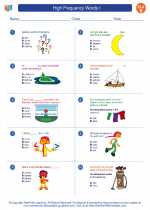High Frequency Words I. 5th Grade ELA Worksheets and Answer Key.