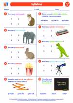 Syllables. 2nd Grade ELA Worksheets and Answer Key, Study Guide.