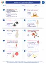 Moving and Controlling the Body. 6th Grade Science Worksheets and ...
