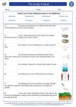 The energy of waves. 8th Grade Science Worksheets and Answer key, Study ...