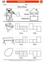 Word Study. Kindergarten ELA Worksheets and Answer key.