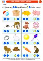 Letter Sounds - Same & Different. Kindergarten ELA Worksheets and ...