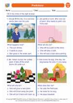 Predictions. 1st Grade ELA Worksheets and Answer Key, Study Guide.