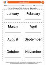 Abbreviations. 2nd Grade ELA Worksheets and Answer Key, Study Guide.