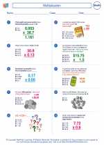 Multiplication. Mathematics Worksheets and Study Guides Sixth Grade.