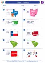 States & Capitals II. Social Studies Worksheets and Study Guides Fourth ...