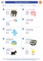 High Frequency Words II. 1st Grade ELA Worksheets and Study Guides.